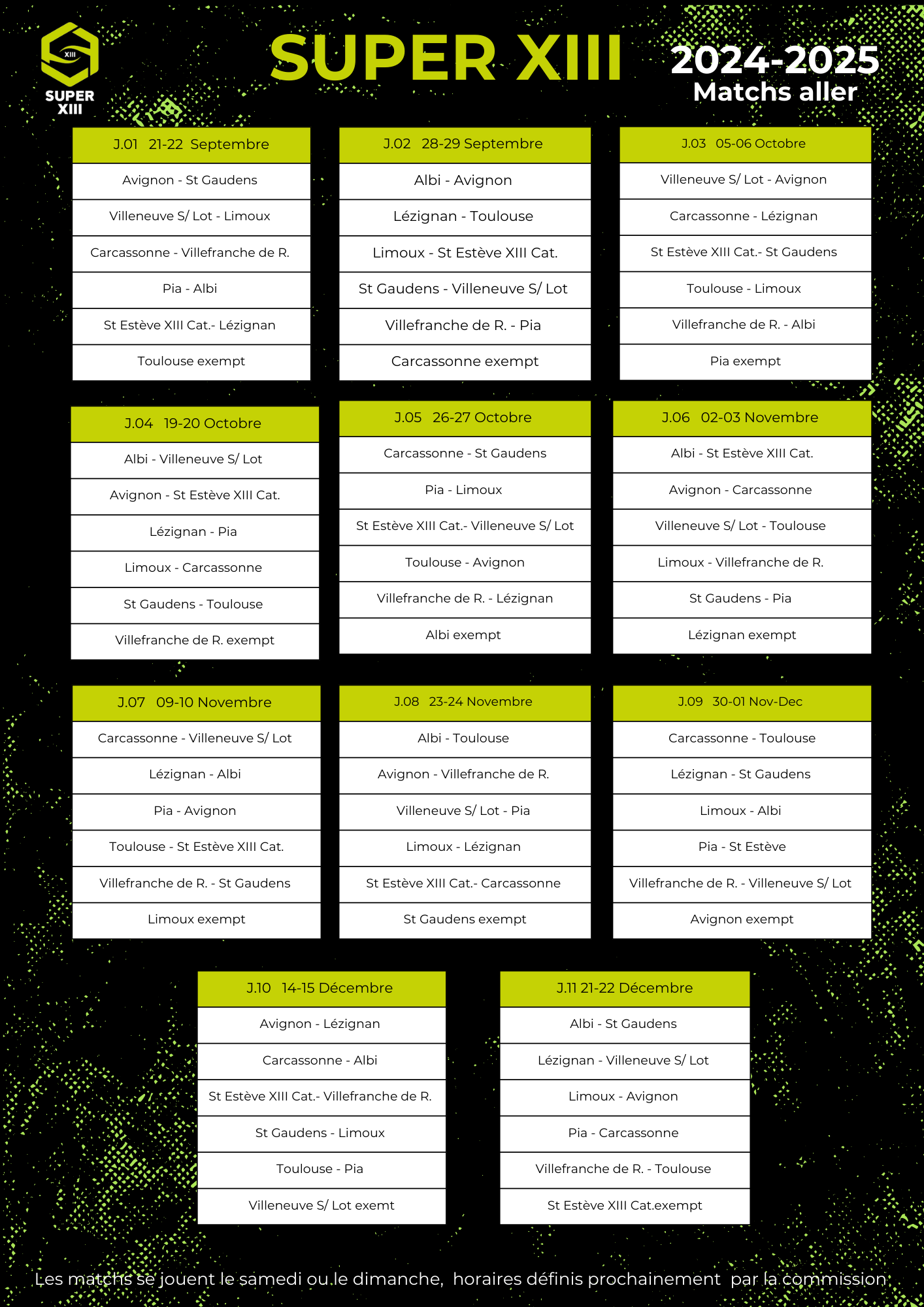 LER : les calendriers Super XIII et Elite 2 pour la saison 2024-2025 ...